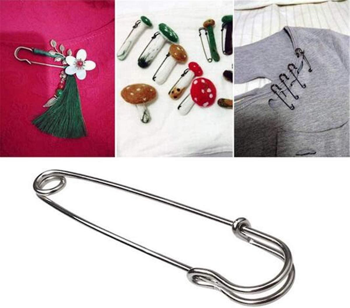 Pack Of 30 Large Safety Pins, 2.76" Heavy Duty Blanket Pins Bulk Steel ...