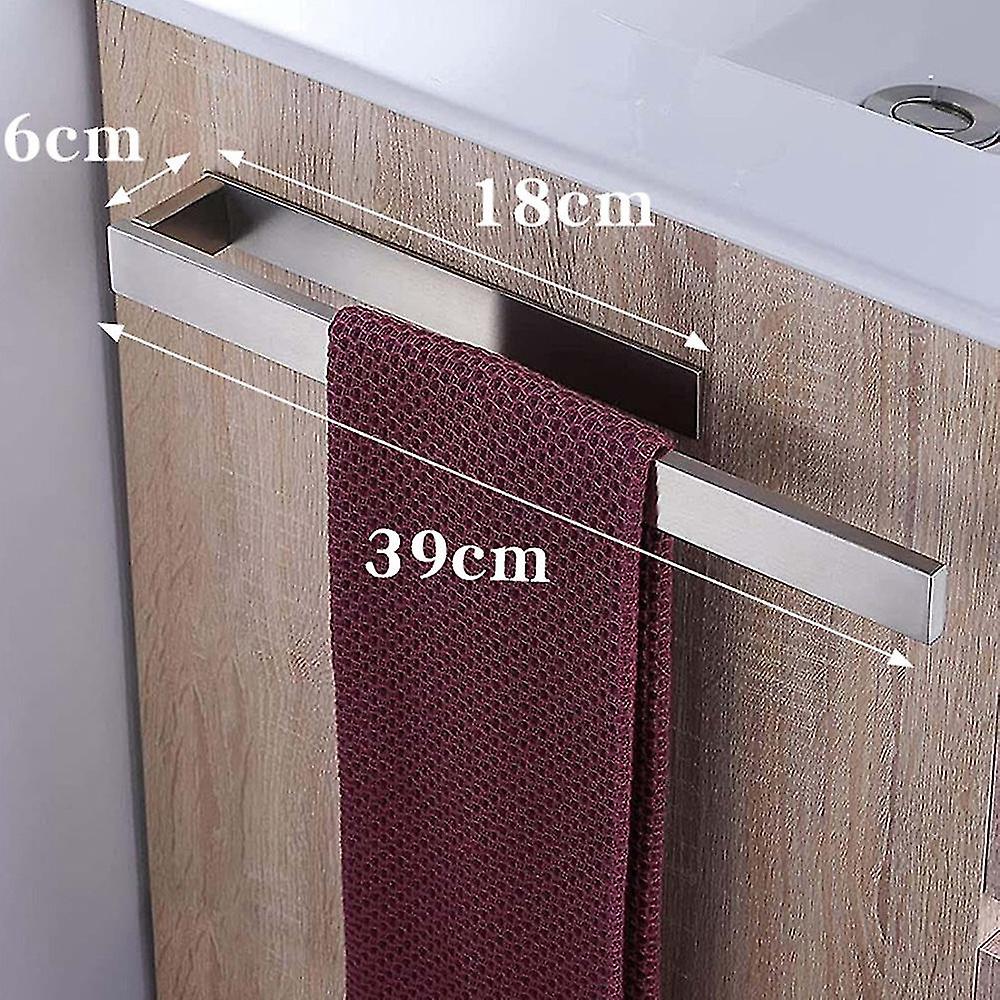 Stainless Steel Towel Rack - Adhesive No Punch Towel Rack 39cm Black ...