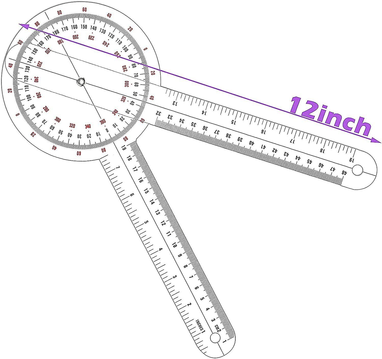 12 Inch Goniometer Transparent Orthopedic Angle Ruler Plastic ...