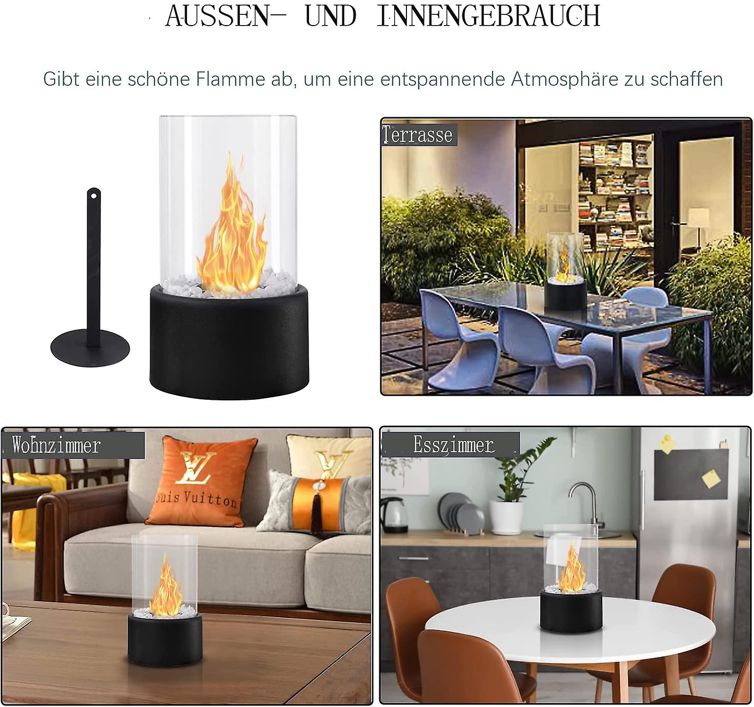 Belker Bioethanol Table Fireplace Table Fire with PU Pad Decorative ...