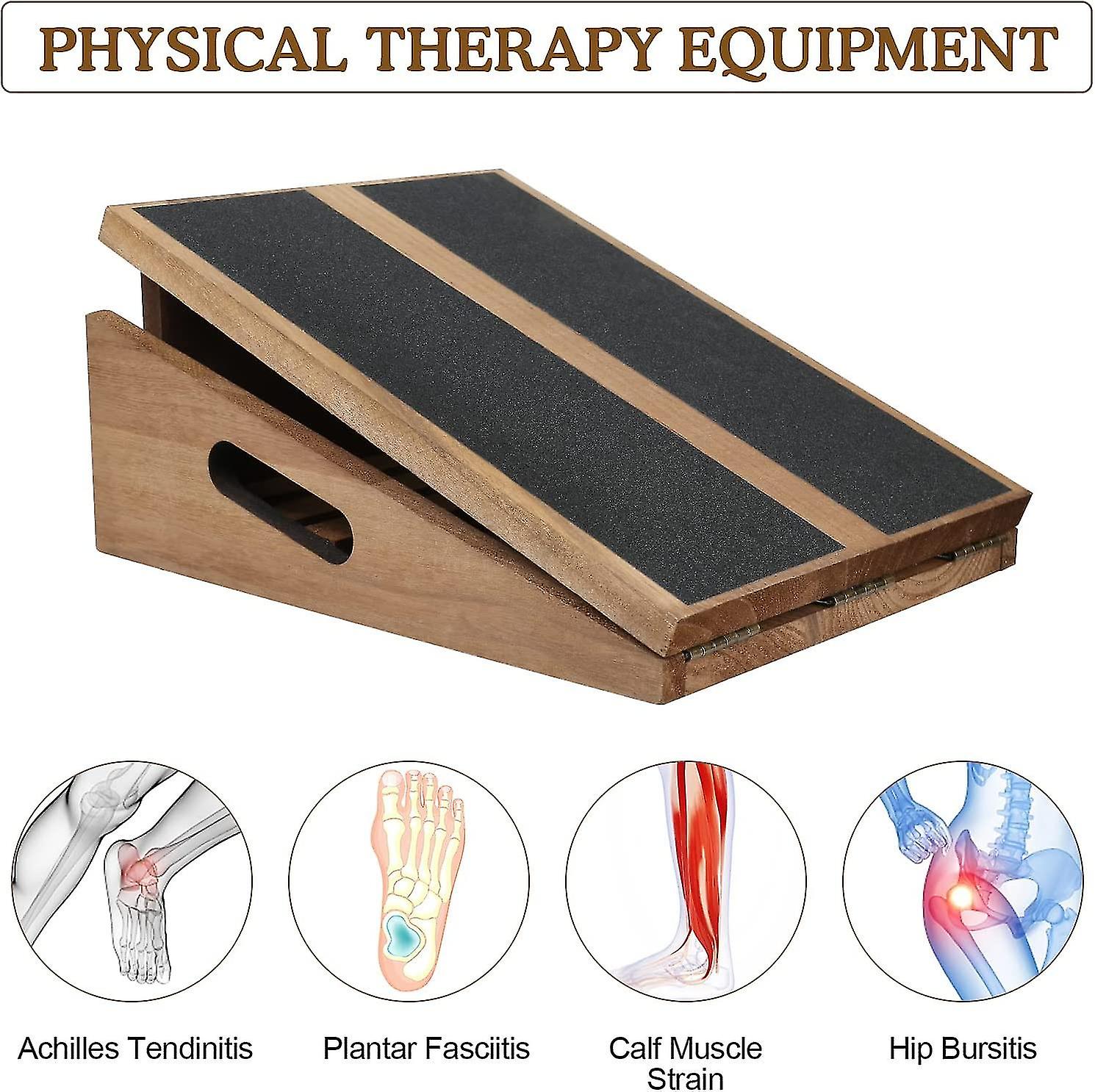 Slant Board Wood Calf Stretcher - Adjustable Incline Stretching Board ...