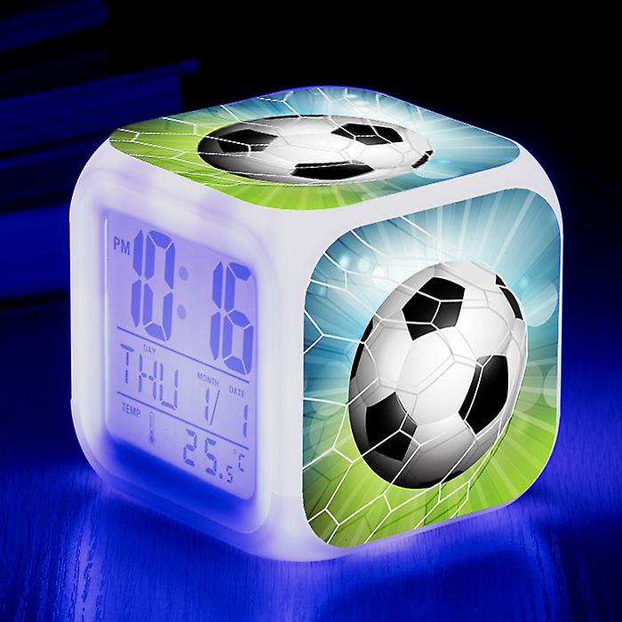 Creative Alarm Clock, Football LED Multiple Functional Colorful Color ...