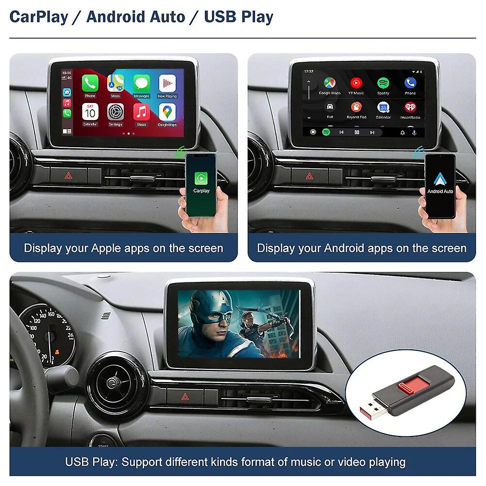 Wired Carplay Android Auto Usb Adapter For Mazda Mx-5/cx-9 Of 2016-2020 ...
