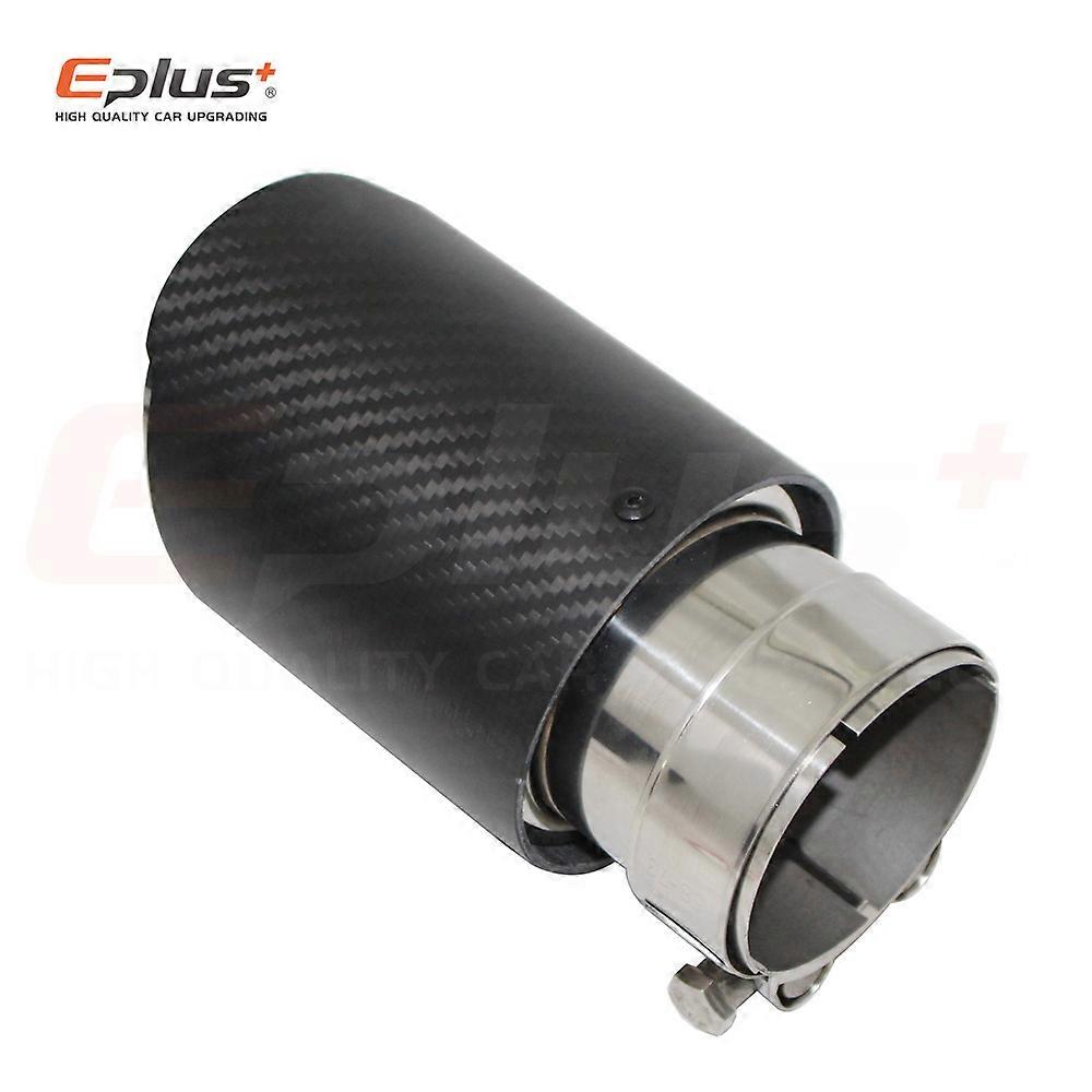 Car Matte Carbon Fibre Exhaust System Muffler Pipe Tip Straight ...