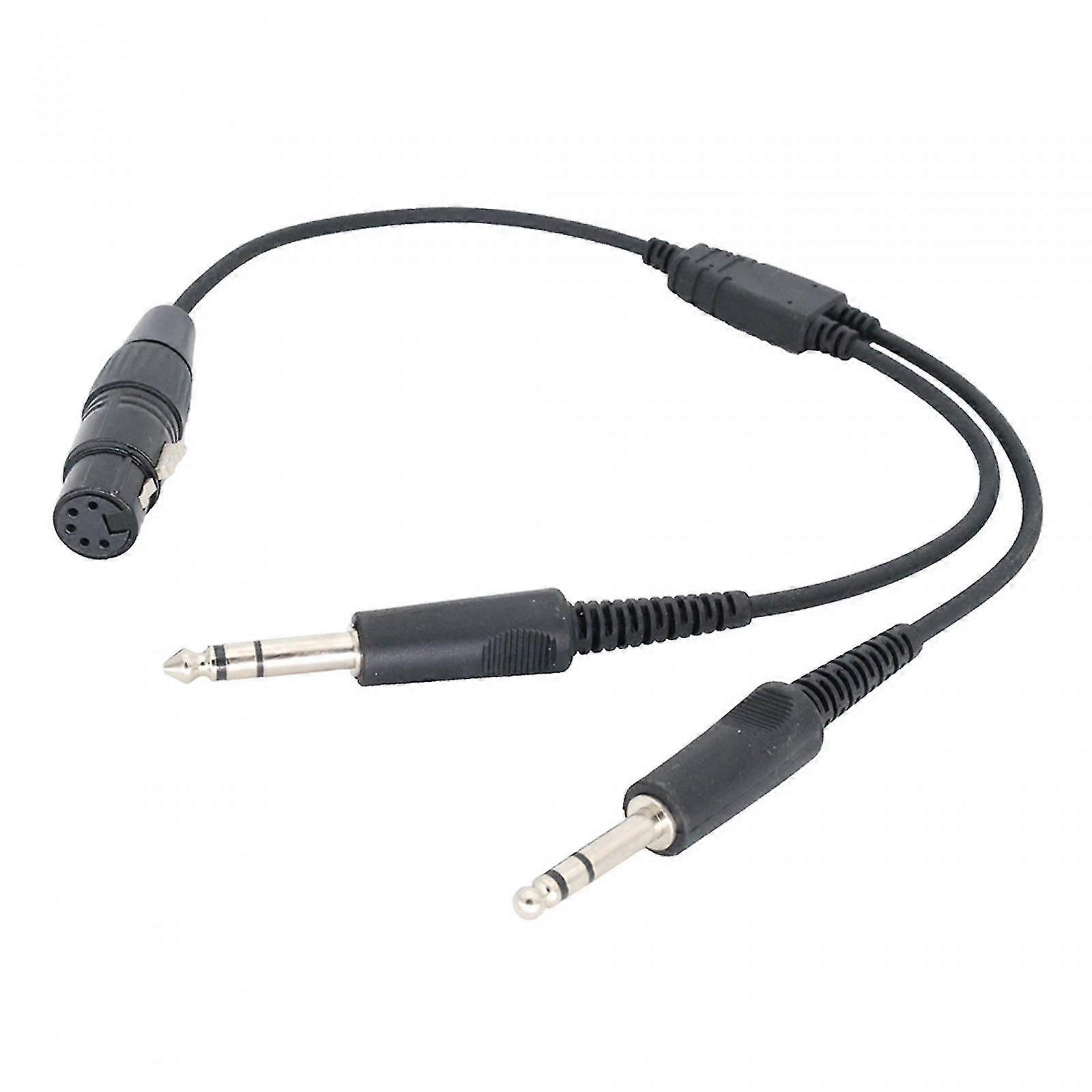 5 Pin Headset Adapter Cable Aviation Headphone Cable For Xlr To Ga Dual ...