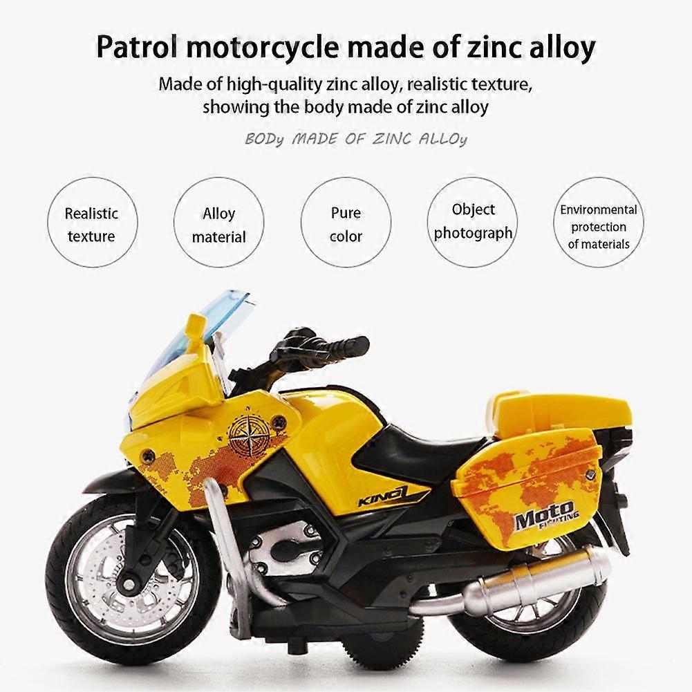 1:14 Police Motorcycle Model Toys Children Alloy Pull Back Motorcycle ...