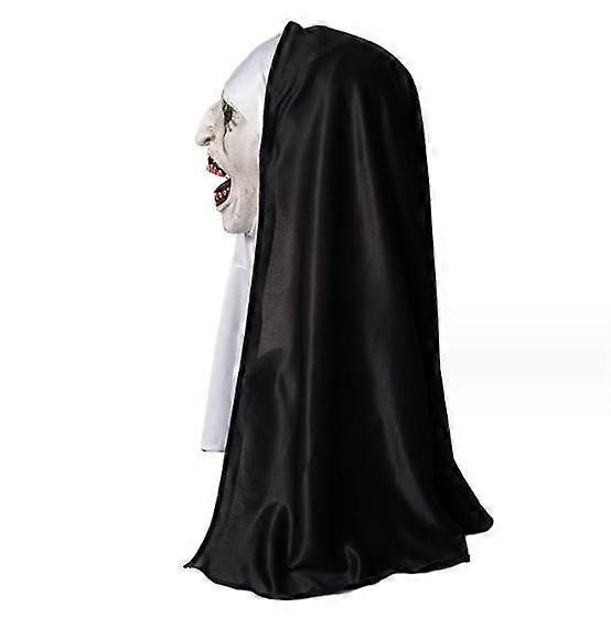 Nun Scary Halloween Mask,Latex Full Head Mask Gothic horror Halloween ...