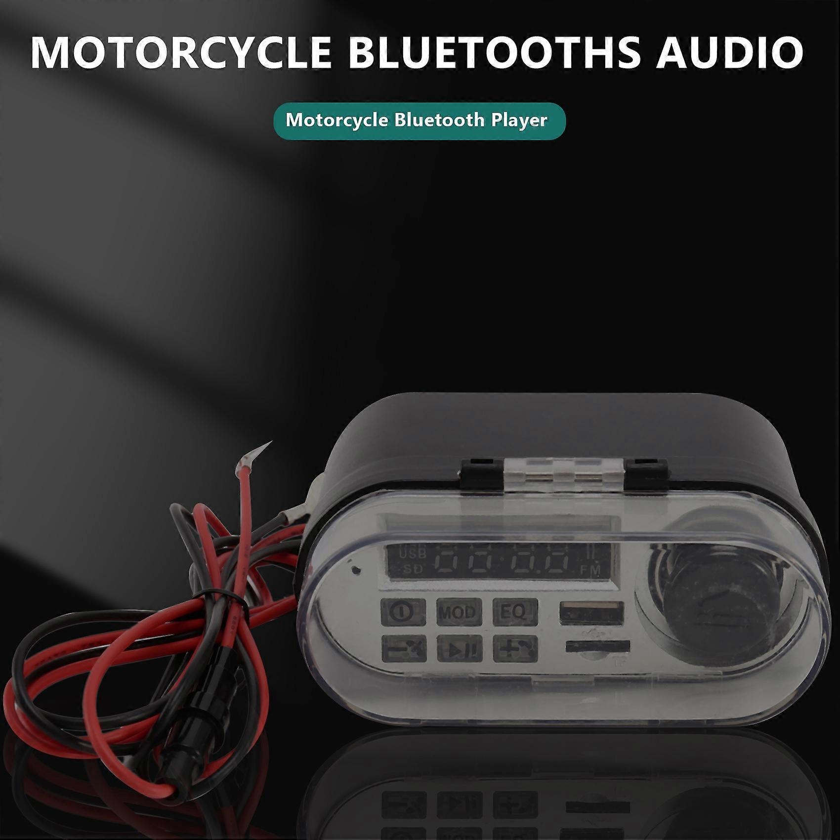 Motorcycle Audio Stereo Speaker Waterproof Motorbike Scooter FM Radio ...