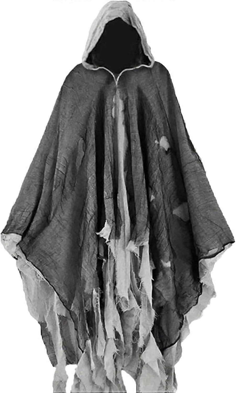 Grim Reaper Halloween Costume Adult Scary Adult Cloak Men Hooded Horror ...