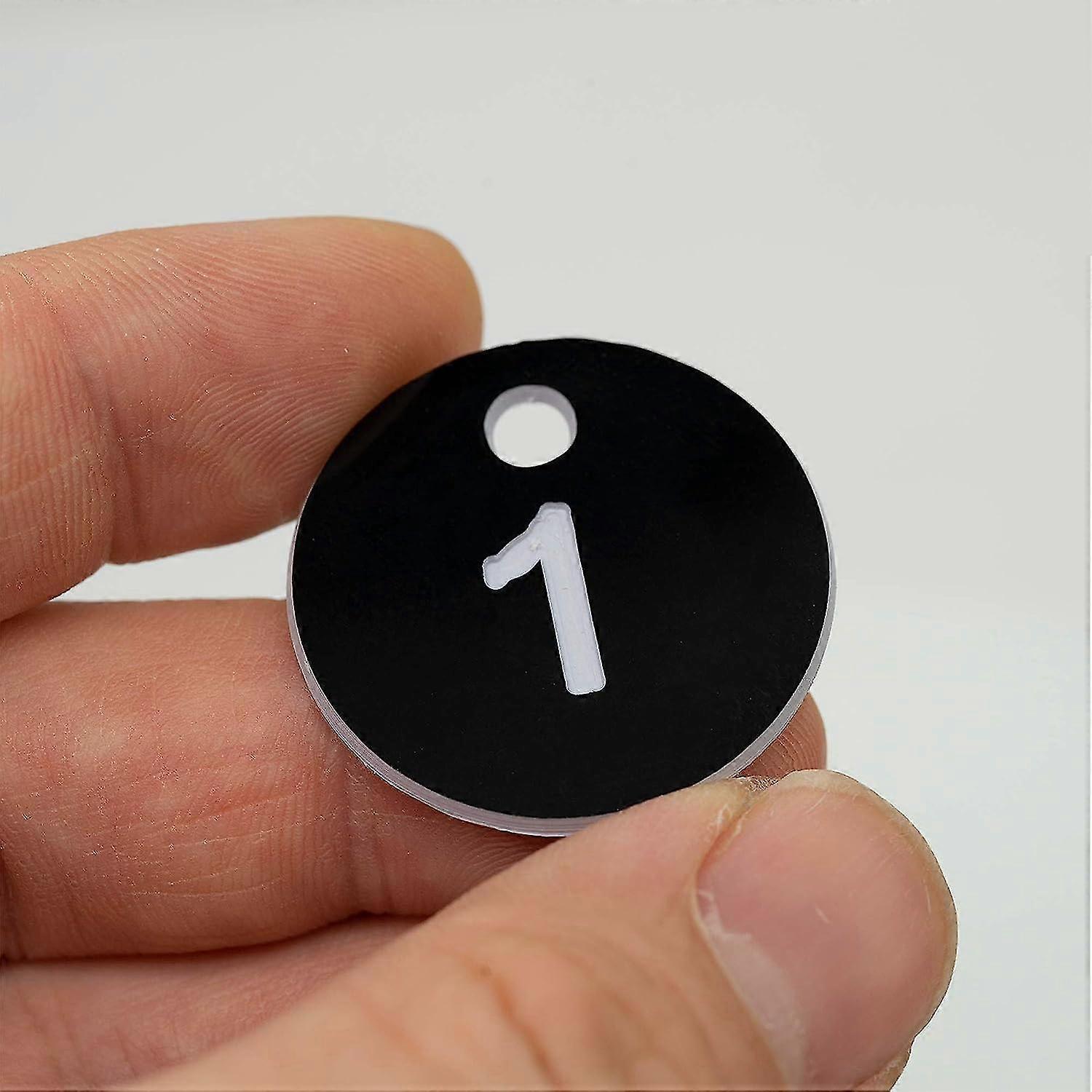 Plastic ID Number Tags Key Tags with Key Rings (1-50 Black) | Fruugo UK