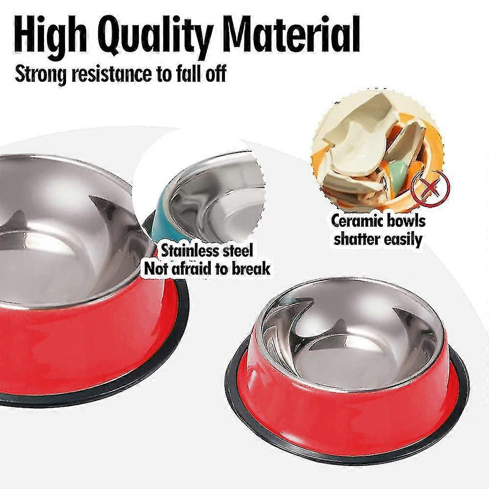 3pcs Stainless Steel Cat Bowls,puppy Animal Bowls For Food And Water ...