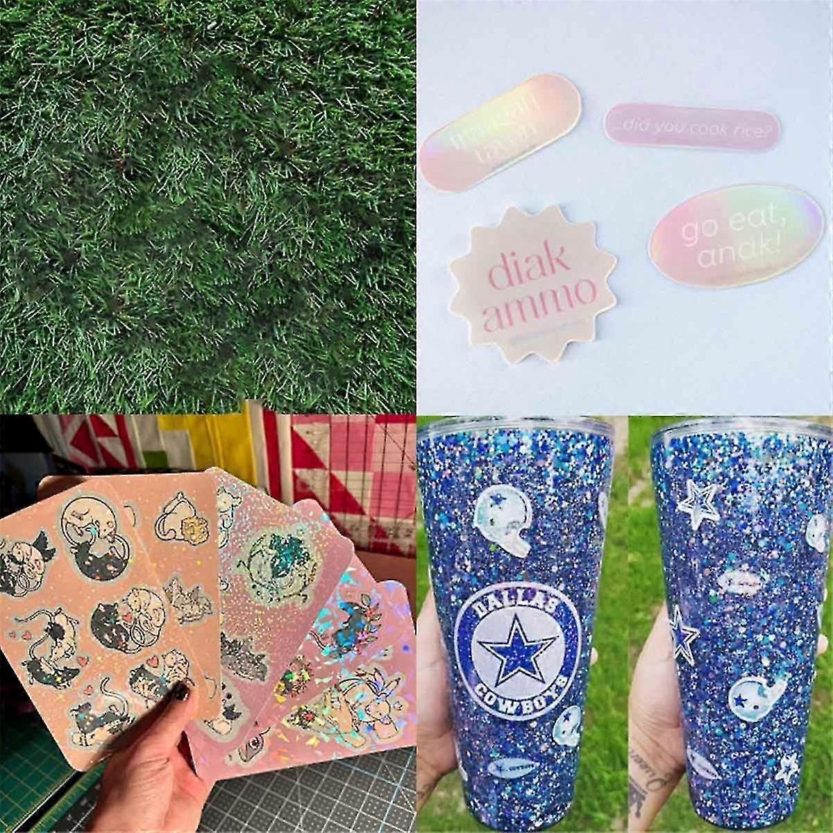 20 Sheets Holographic Sticker Paper A4 Size Vinyl Lamination Stickers ...