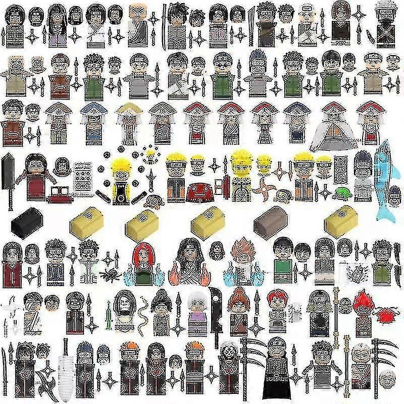 Mini Naruto Sasuke Kakashi Akatsuki Building Blocks Set Anime Cartoon ...