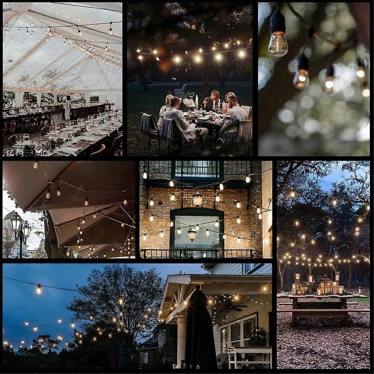 30-Pack Outdoor String Light Bulbs, Waterproof S14 Replacement Bulb ...