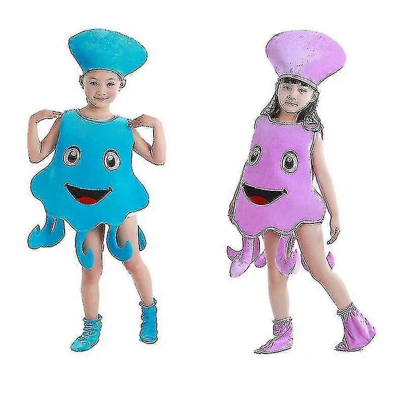 Child Octopus Inkfish Cosplay Costume Blue Purple Sea Animal Octopus ...