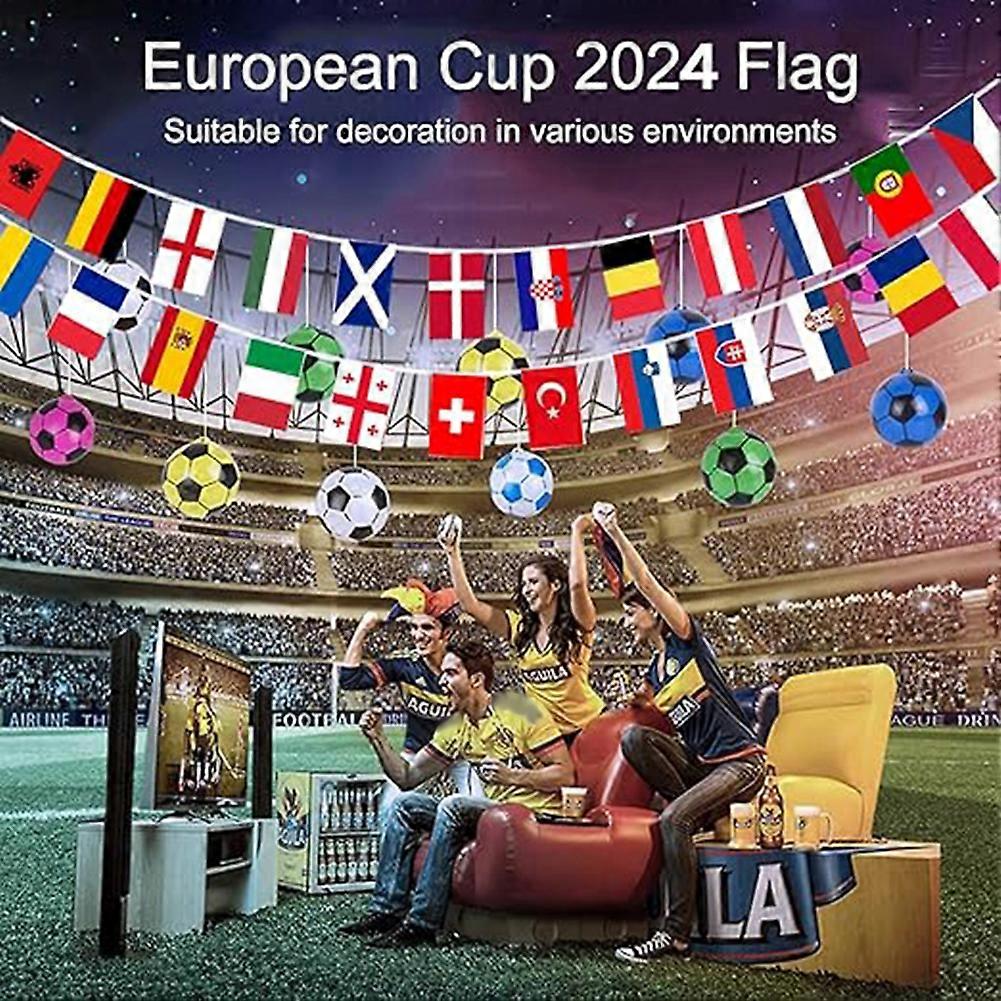 2024 Euro Football Championship Bunting Flags 24 Teams 7 Meters/Pack ...