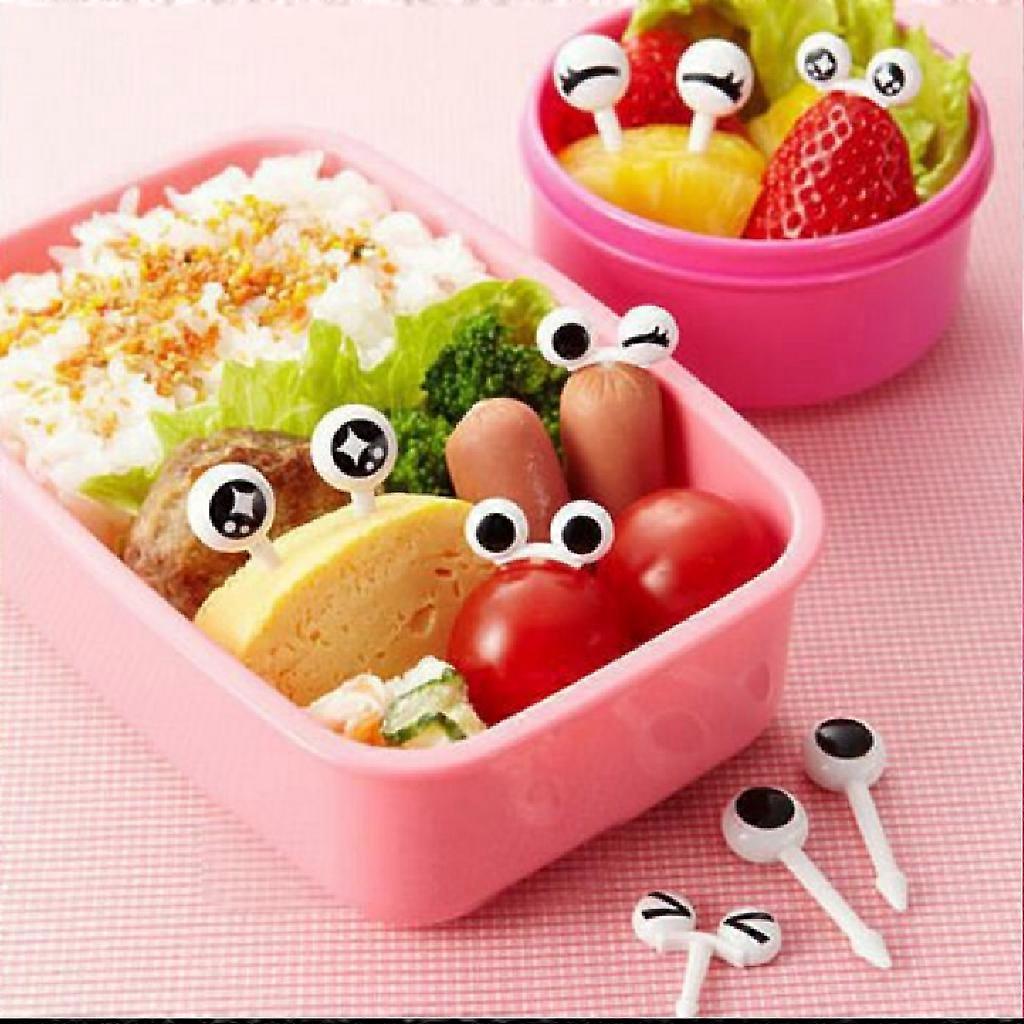 10Pcs Mini Cartoon Ant Eye Fruit Fork Toothpick Tableware Bento Lunch ...