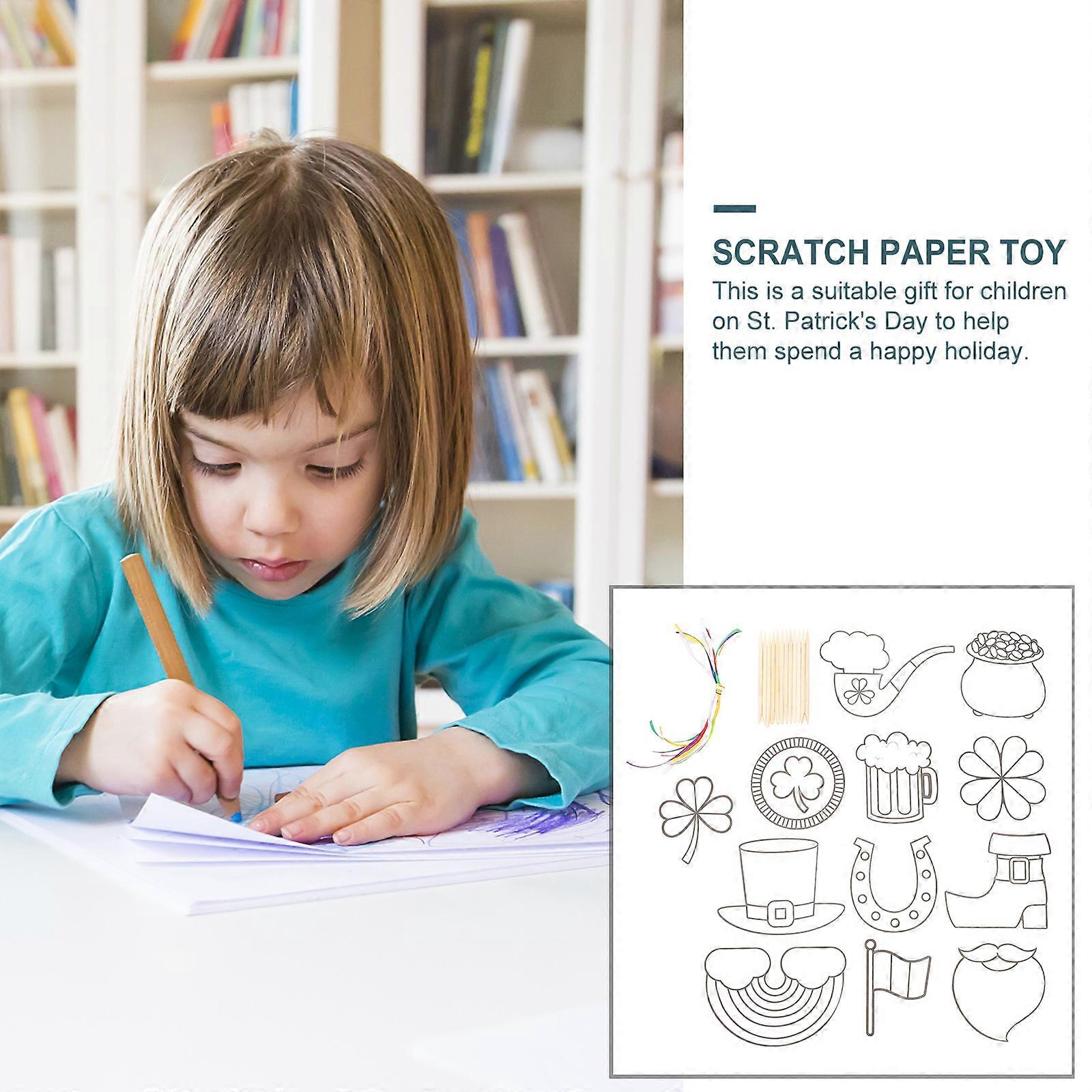 1 Set St. Patrick's Day Scratch Paper Craft Kids Scratch-Art Kit ...