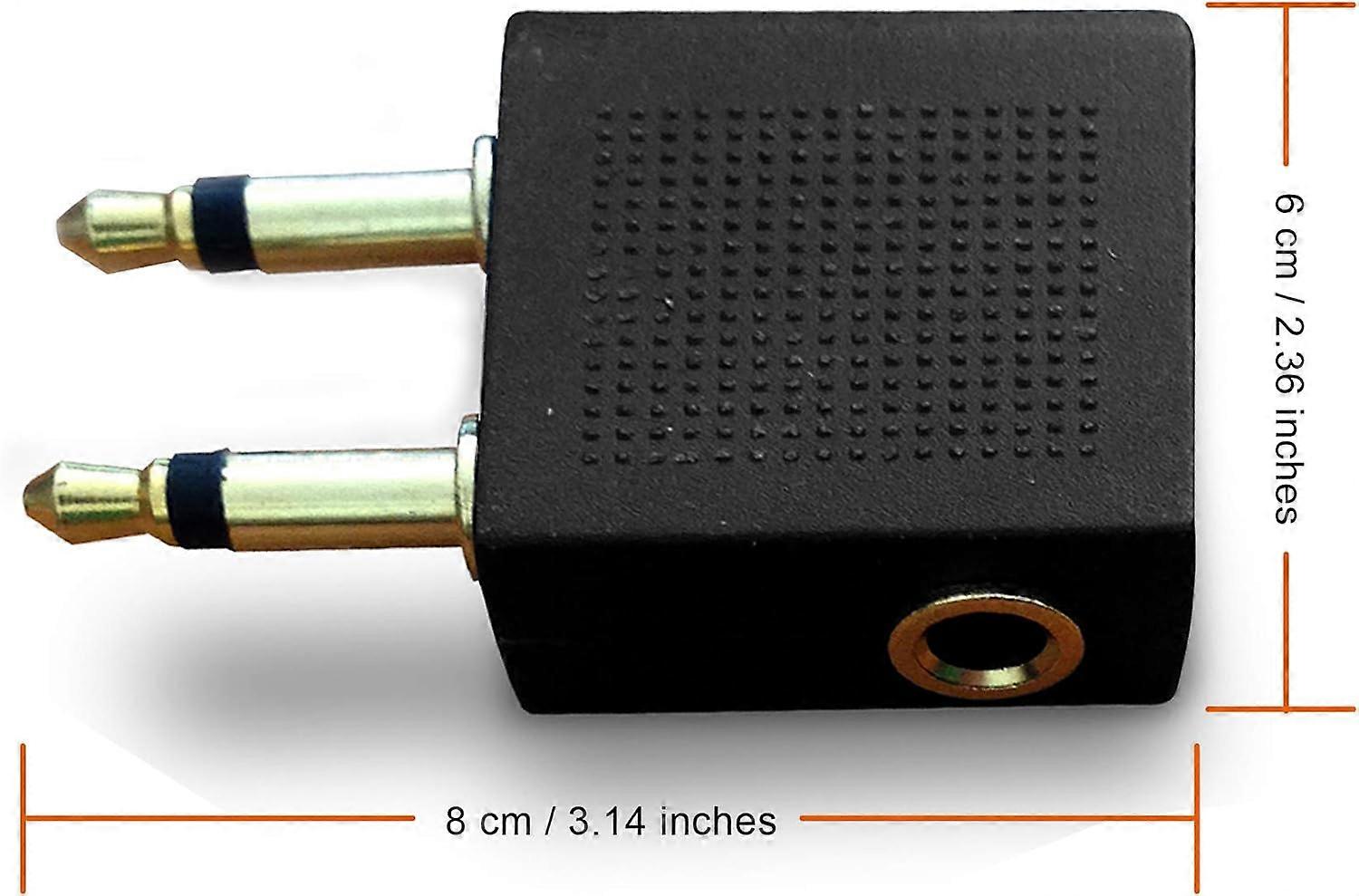 Gold Plated Airplane Flight Headphone Adapters (Pack of 2) | Allows you ...