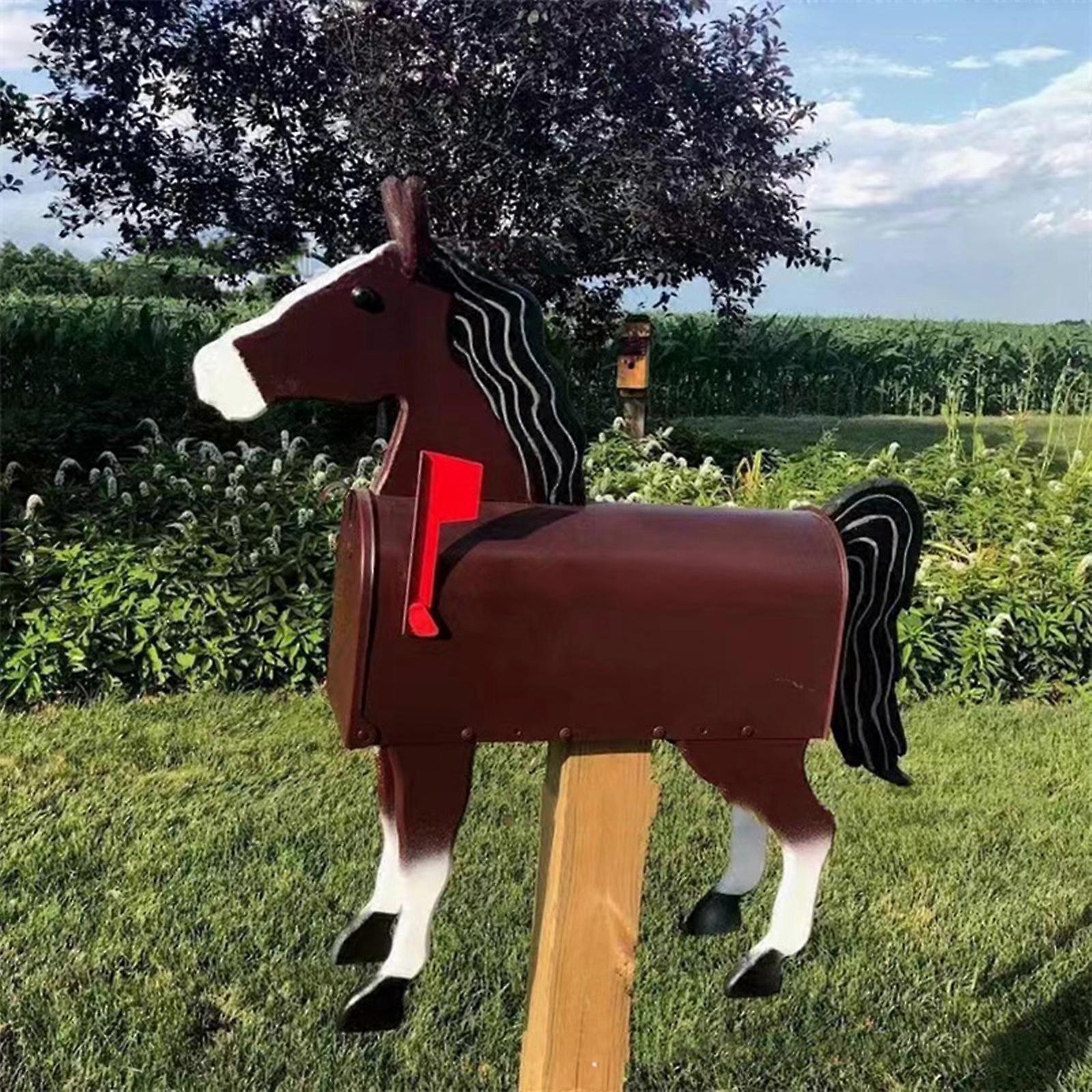 Unique Cow And Horse Mailbox Metal Wall Mounted Mailbox Outdoor Garden ...