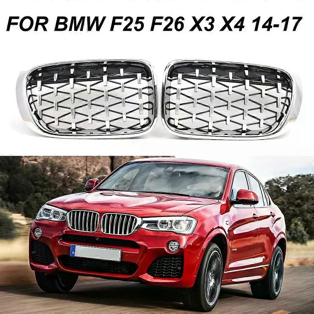 Chrome Silver Diamond Kidney Grille Meteor Style Front Bumper Grill For ...