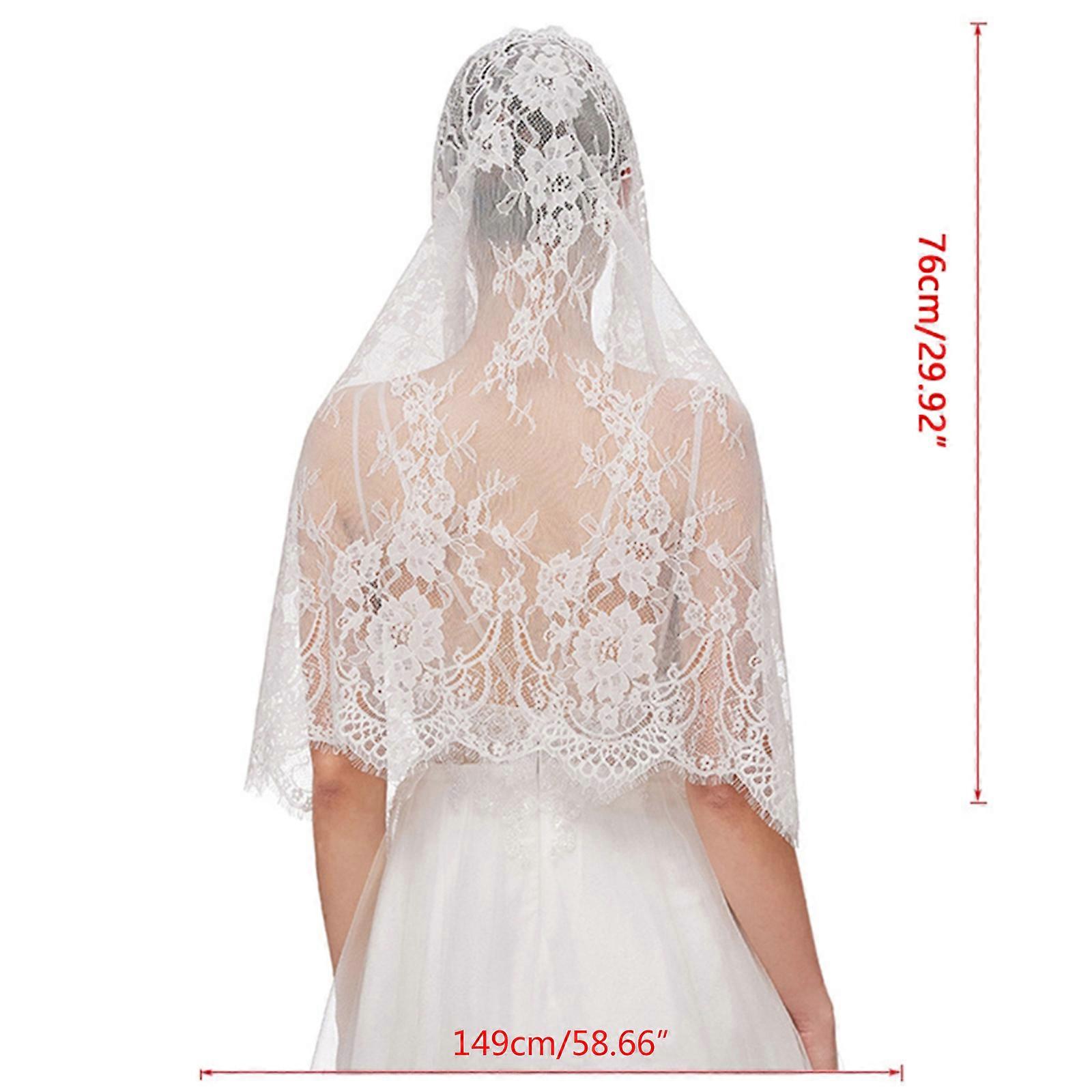 Church Veil Mantilla Latin Mass Veils Floral Lace Scarf for Head ...