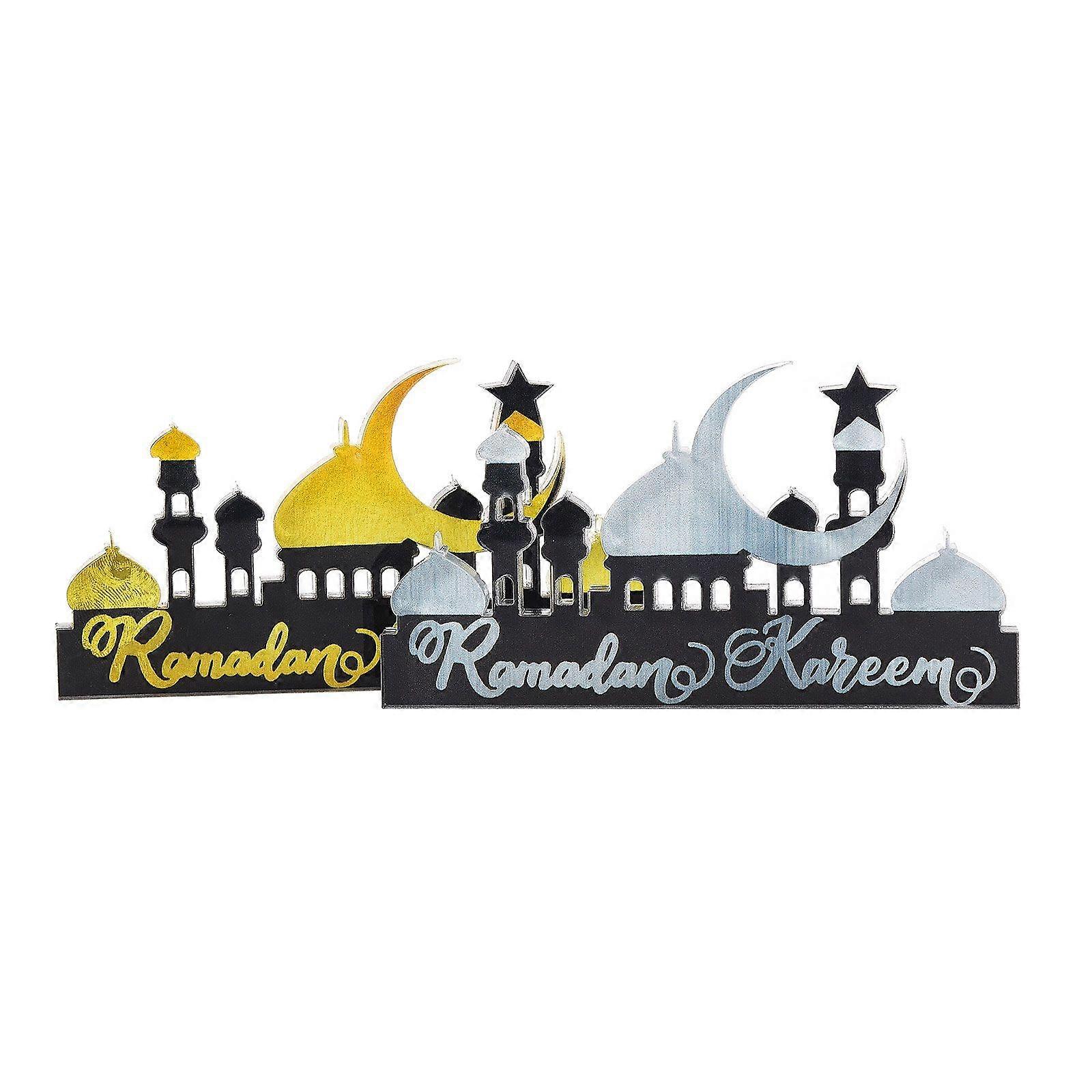 Wooden Acrylic Islamic Tabletop Decors,Ramadan Kareem and Eid Mubarak ...