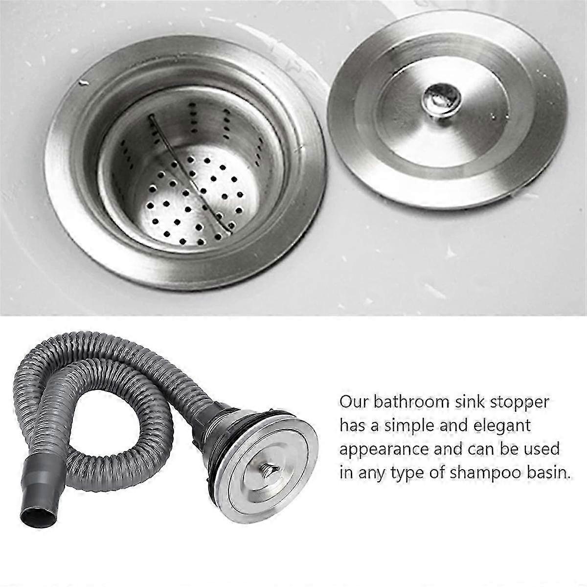 Drain Plug Stainless Steel Sink Plug, Hair Salon Shampoo Basin Drain ...