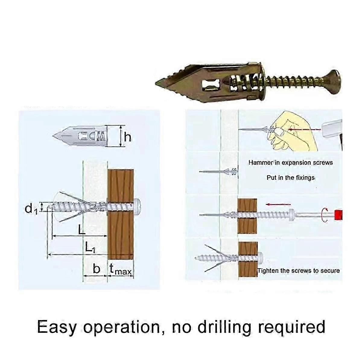 Picture Hanging Anchors 200-PCS Self-Drilling Drywall Anchors With ...