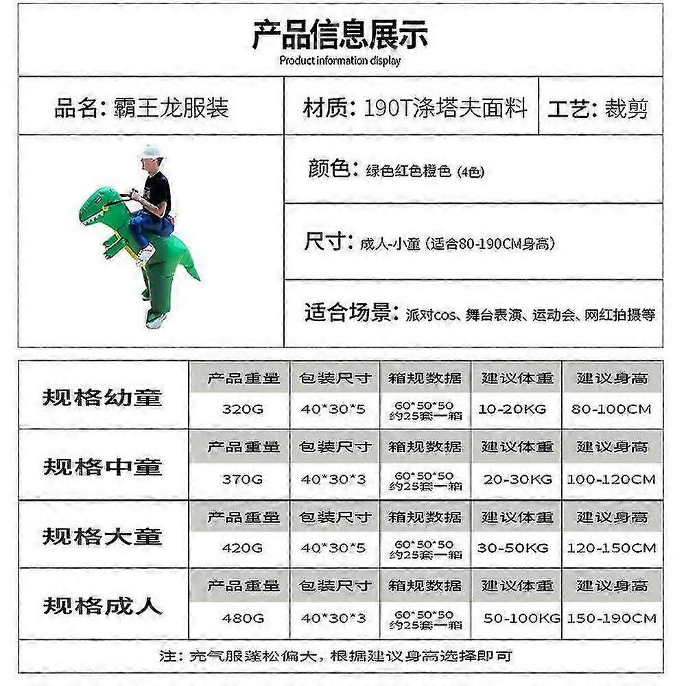 Inflatable Dinosaur Costume for Kids and Adults - Ride-On Cosplay Suit ...