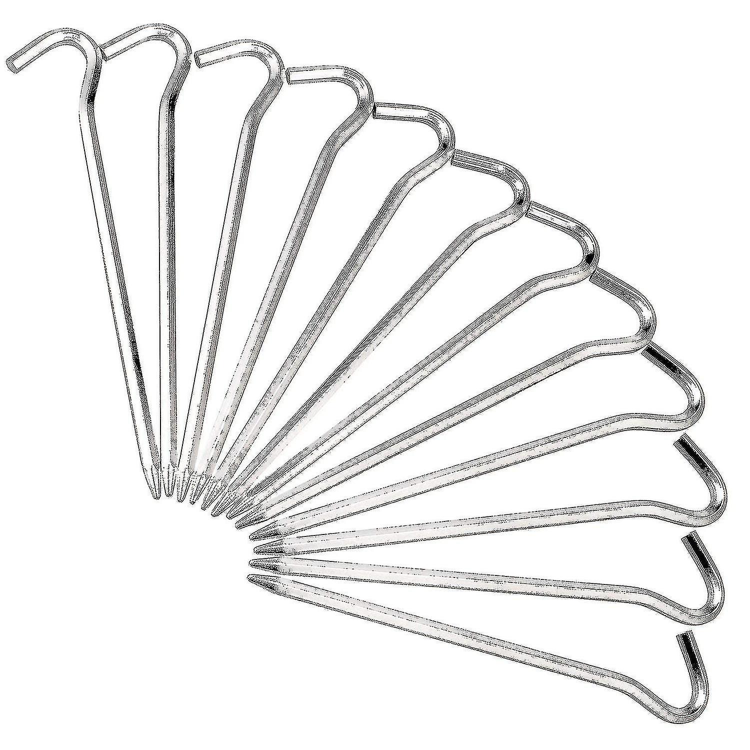 12pcs Tent Pegs, Aluminium Tent Stakes Pegs With Hook 7" Hexagon Rod ...