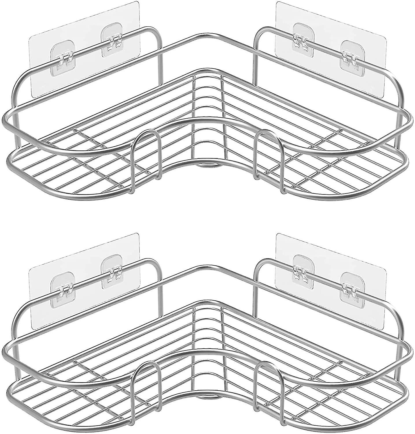 Shower Corner Shelves No Drilling, Stainless Steel Bathroom Storage ...