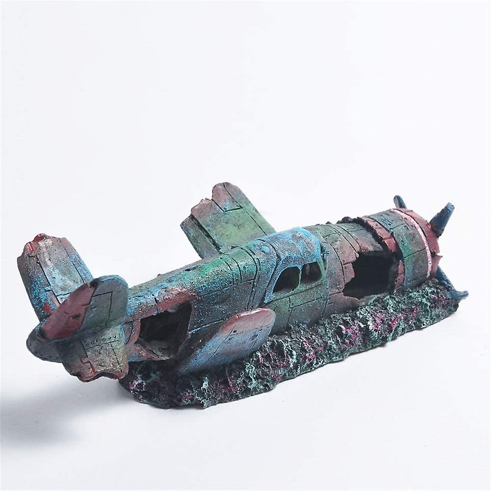 Resin Aquarium Military Thunderbolt Fighter Aircraft Crash Aquarium ...