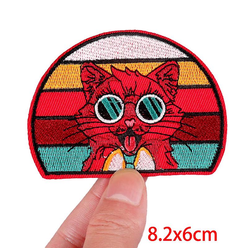 Frog/Cat Embroidery Patch Cartoon Animal Patch Iron On Patches For Clothing Thermoadhesive ...