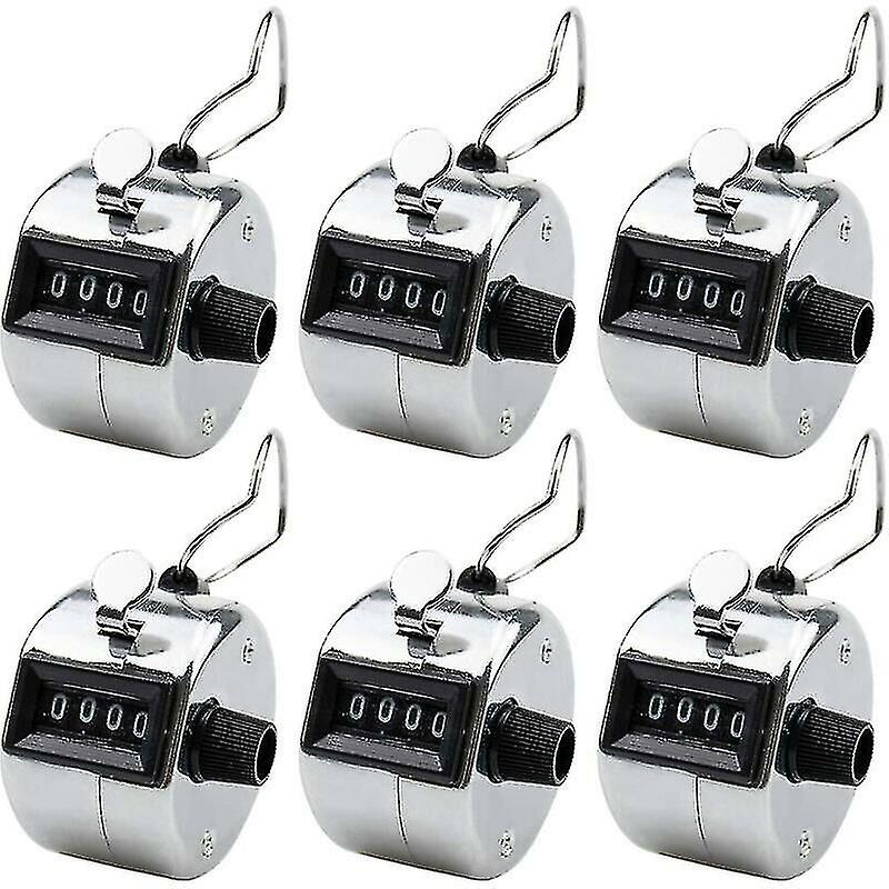 Set Of 6 Manual 4 Digit Mechanical Hand Ring Counters With Click ...