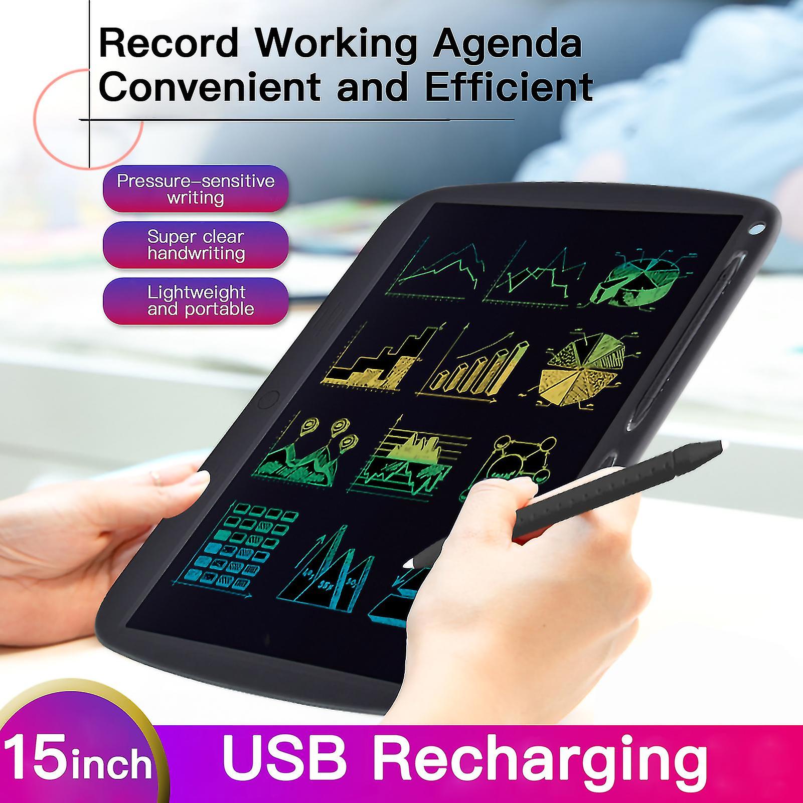 Rechargeable Lcd Writing Tablet 15 Inch Handwriting Drawing Tablet With ...