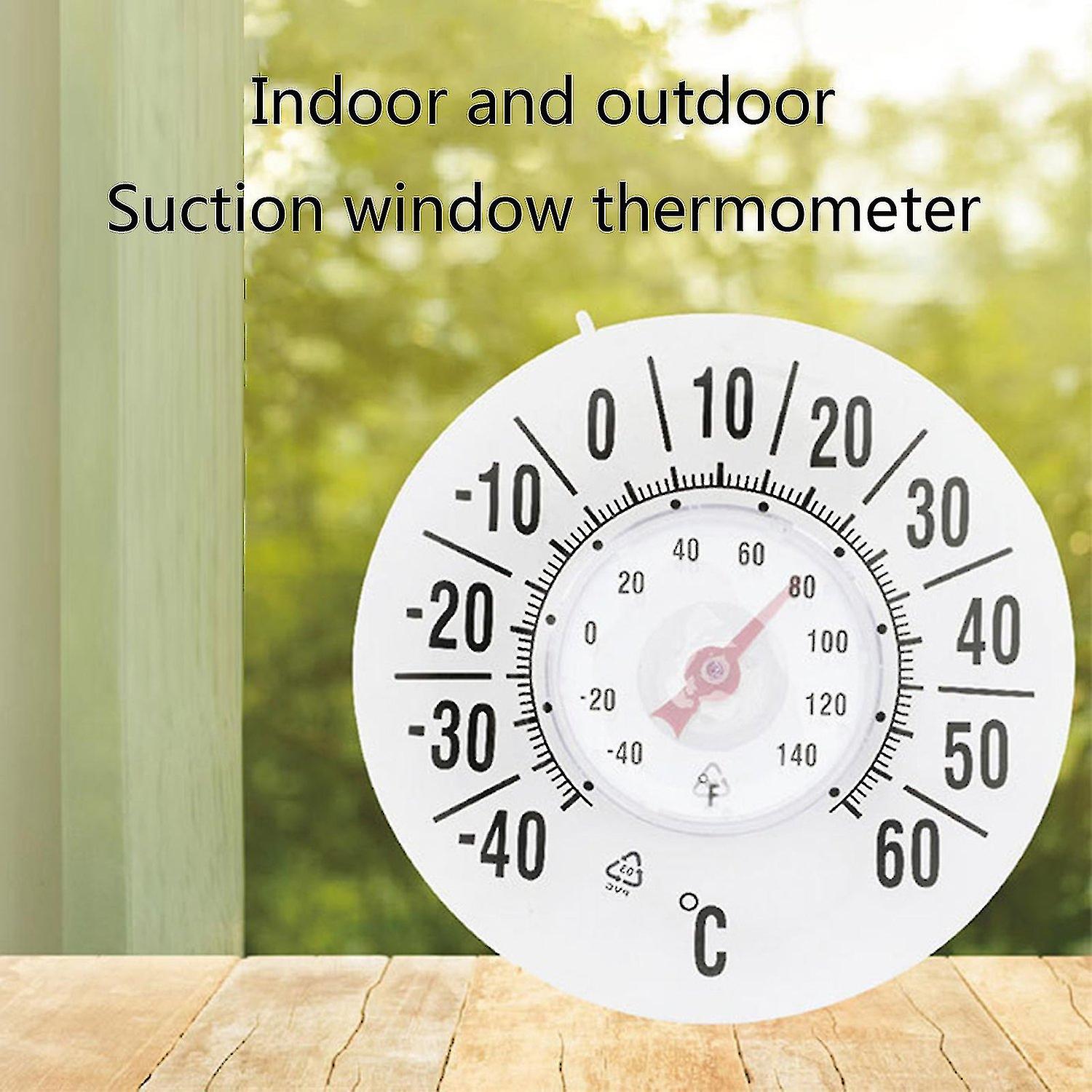 Window Thermometer Temperature Indoor/outdoor Dial Round Suction On Windows | Fruugo UK