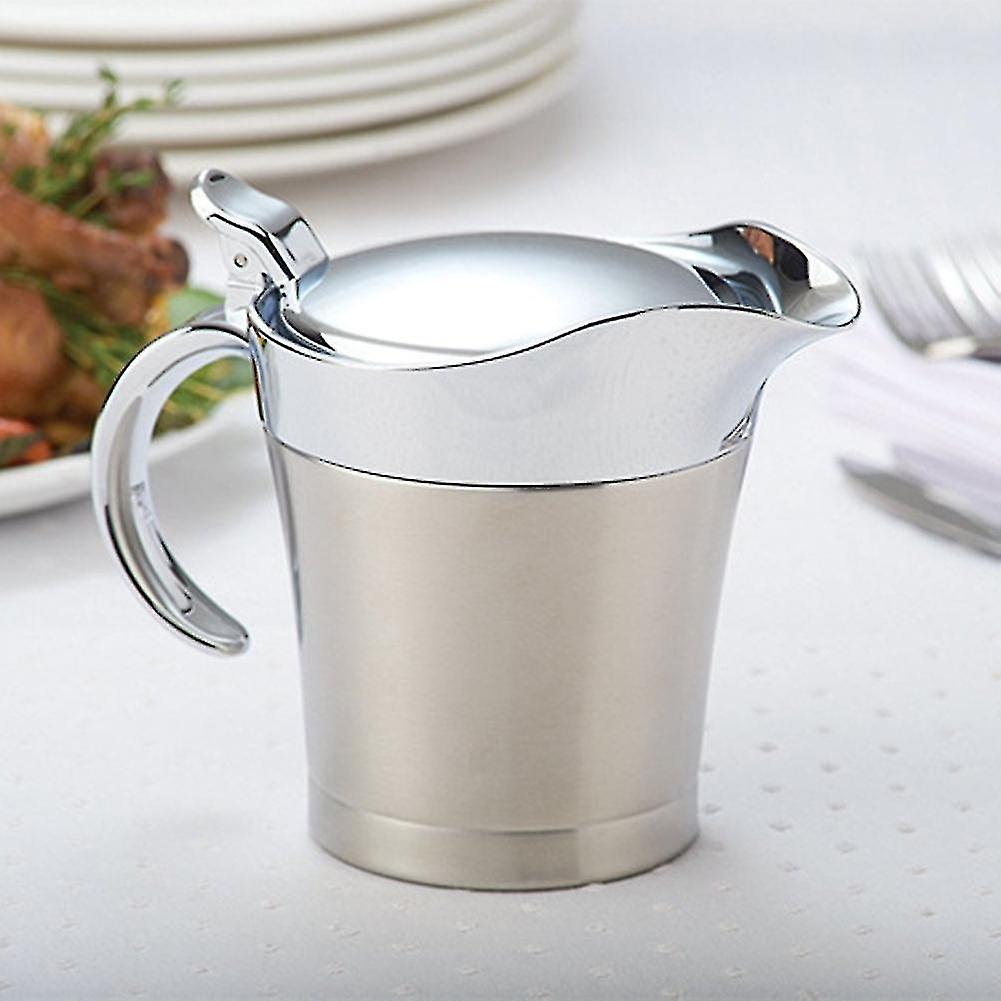 Kitchen Stainless Steel Double Wall Insulated Gravy Boat Sauce Jug With ...