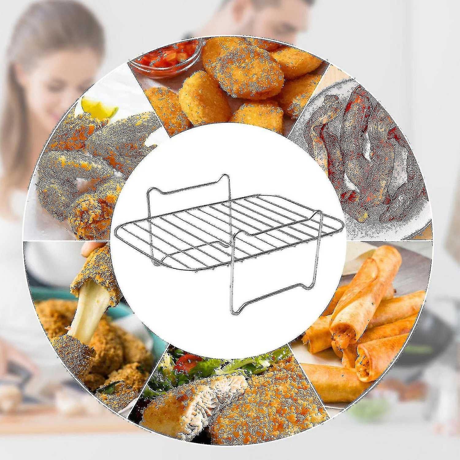 Air Fryer Rack For Dual Air Fryers | Airfryer Basket Tray | Air Fryer ...