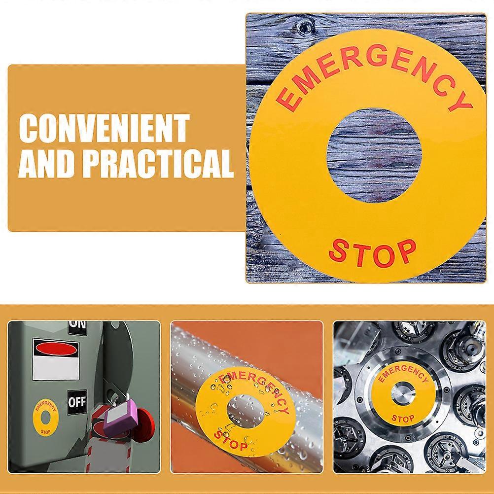 1 Sheet Stop Sign Stickers Emergency Stop Label Decals Machinery ...