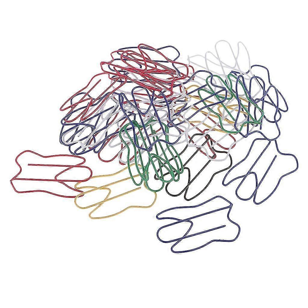 30 Pieces Multi-colored Metal Paper Clips Tooth Shaped Bookmark Cute ...