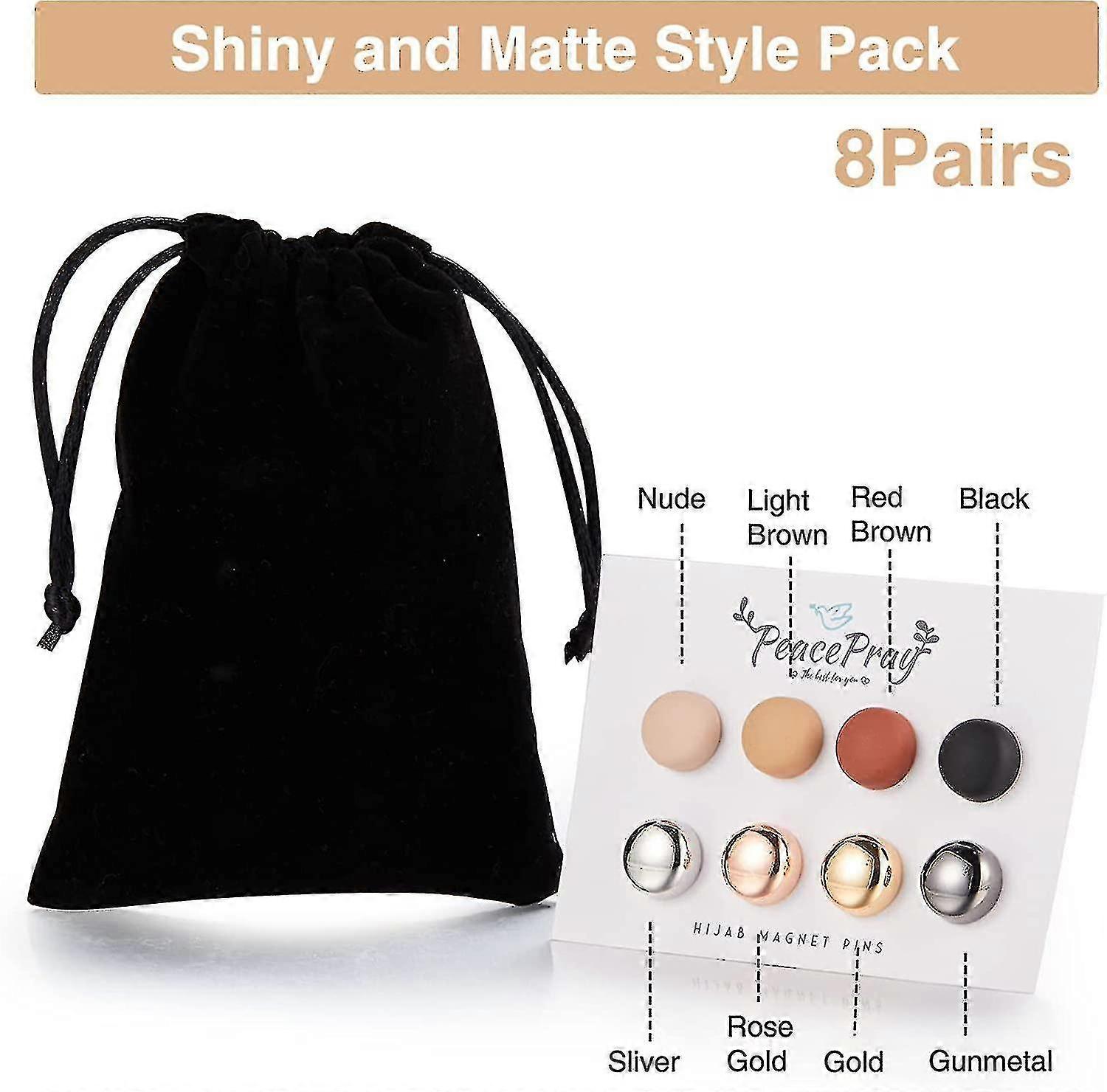 8 Pcs Hijab Magnetic Pins, No-snag Multi-use Hijab Magnets, Multi-use ...