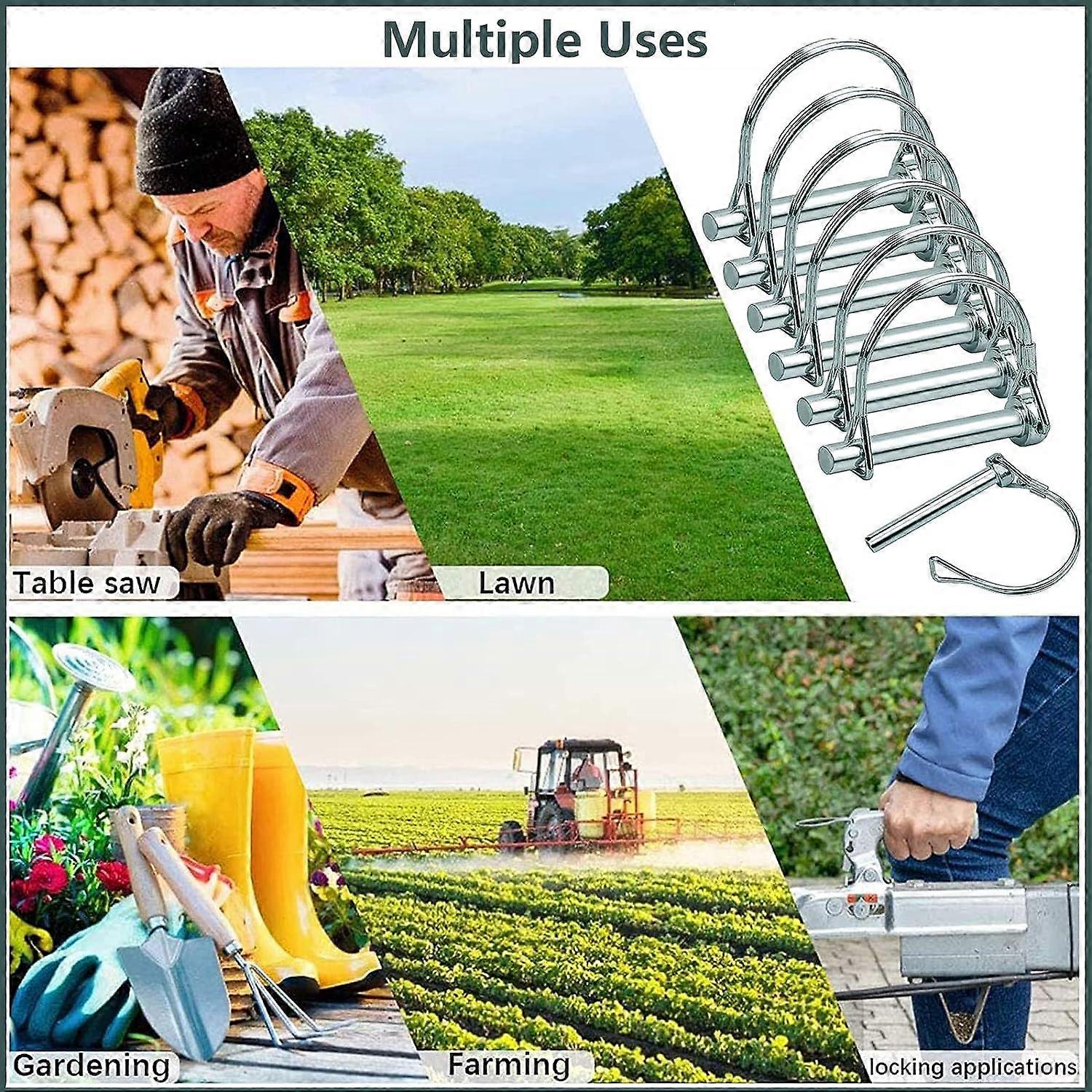 10 Pieces Clip Pin 8mm, Lock Pin, Agricultural Pin, M8*60Mm Lawn Garden ...