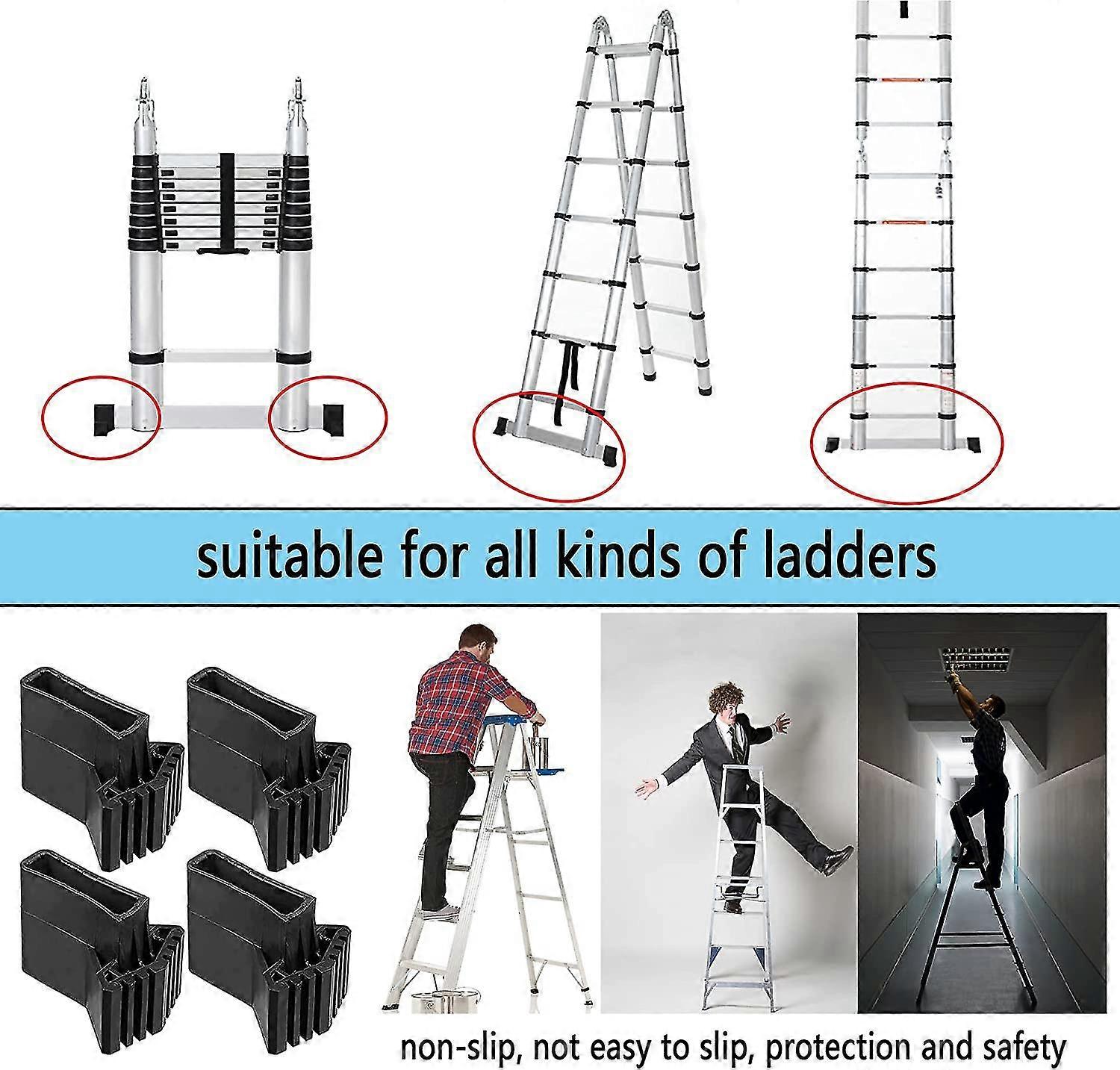 4 Pcs,replacement Ladder Feet,rubber Ladder Feet,ladder Safety Feet ...