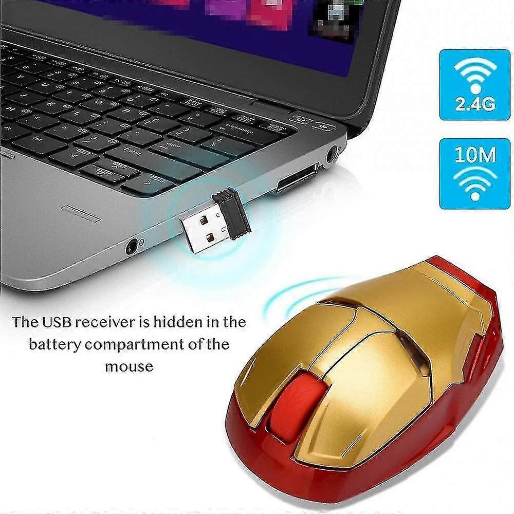 Wireless Mouse Iron Man Mouse Ergonomic 2.4g Portable Computer Click ...
