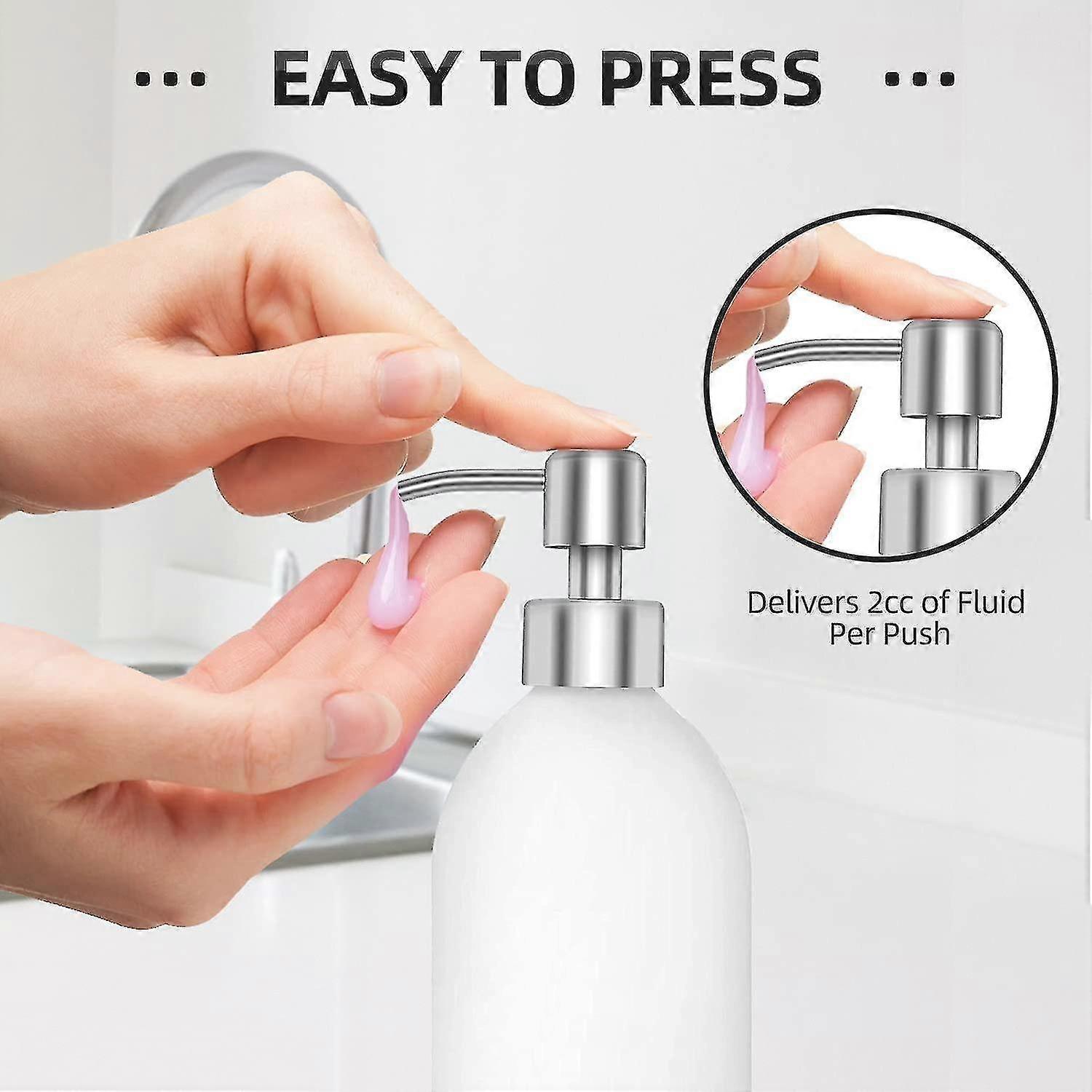 4pcs Soap Dispenser Pump Replacement Stainless Steel Lotion Dispenser ...