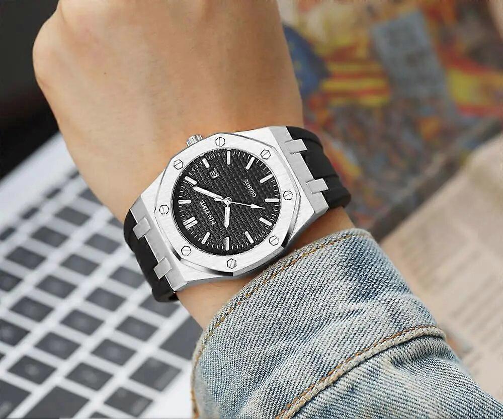 PINTIME Casual Mens Klockor Top Brand Lyx Kvarts Armbandsur Sport Gummi ...