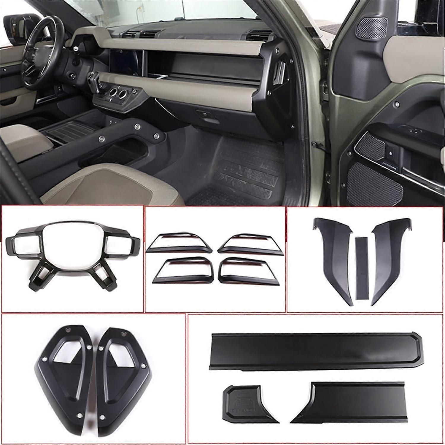Matte Black Center Control Steering Wheel Dashboard Panel Door Handle ...