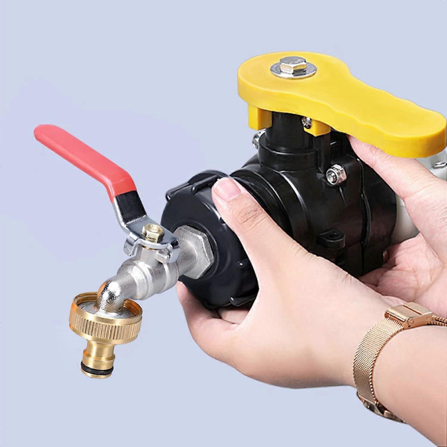 1000L Tank Faucet with Watering Hose Faucet Adapter, S60X6 IBC Faucet ...