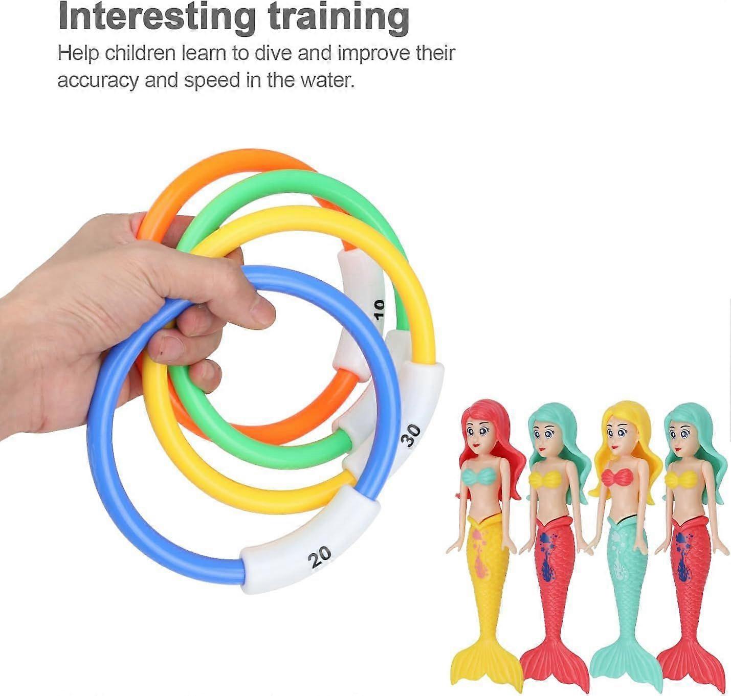 Pieces Kids Diving Toys, Diving Ring, Fast Sinking, Mermaid Pool Toy ...